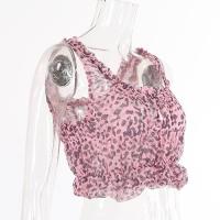 China OEM European And American Women'S Clothing Polyester Square Neck Folds Slim Vest for sale