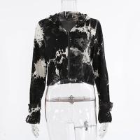 China OEM Polyester Women'S Long Sleeved Hooded Top Top Zipper Cardigan for sale