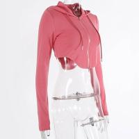 China OEM European And American Women'S Solid Color Navel Lapel Zipper Long Sleeved Top for sale