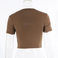 China OEM Summer European And American Sexy Female T -Shirts Printing Hollowed Umbilical for sale
