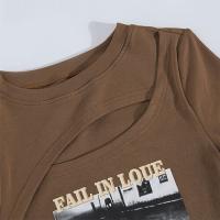 China OEM Summer European And American Sexy Female T -Shirts Printing Hollowed Umbilical for sale
