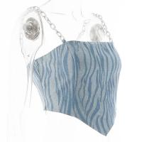 China OEM European And American Style Women'S Chain Navel Vest Female Open Back Short for sale