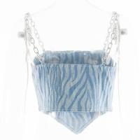 China OEM European And American Style Women'S Chain Navel Vest Female Open Back Short for sale