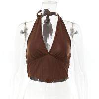 China OEM maufactory European cross -border new women's European and American sexy vest hanging neck tie v -neck for sale