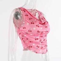 China OEM maufactorCross -border European and American women's clothing  sexy deep V -neck floral vest tight navel camping top for sale