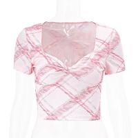 China OEM Summer Wind Vyders Versatile Umbilical Short Sleeved T-Shirt Women V Neck for sale