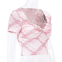 China OEM Summer Wind Vyders Versatile Umbilical Short Sleeved T-Shirt Women V Neck for sale