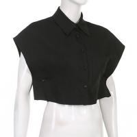 China OEM Street Lapel Sleeveless Short Shirt Tops Solid Color Loose Casual Buttons for sale