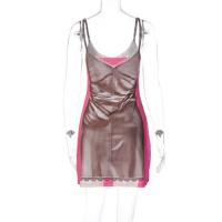 China OEM maufactoryEuropean and American cross -border fashion printing new dress sexy V -neck loose street style skirt women for sale