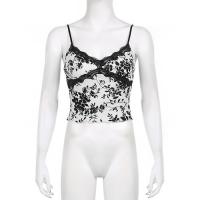 China Hot Girl Fenglei Lace Implanted Velvet Printed Camisole OEM European American for sale