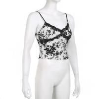 China Hot Girl Fenglei Lace Implanted Velvet Printed Camisole OEM European American for sale