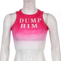 China OEM European American Style Gradient Letter Printing Hot Girl Top Women'S Casual Sexy for sale