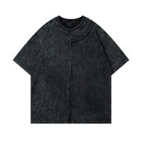 China American Washing Old High Street Short Sleeved T-Shirts On The Streets Of Men Women for sale