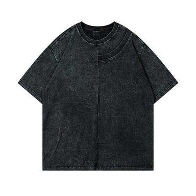 China American Washing Old High Street Short Sleeved T-Shirts On The Streets Of Men Women for sale