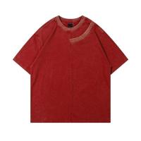 China American Washing Old High Street Short Sleeved T-Shirts On The Streets Of Men Women for sale
