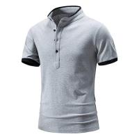 China OEM Foreign Trade Summer Men'S Casual Short Sleeved T -Shirt Basic Pure Color for sale