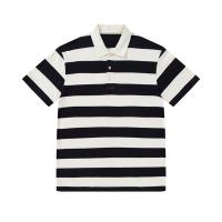 China Summer 100% Cotton Polo Shirt Short Sleeve Unisex Multicolor Horizontal Striped Shirt for sale