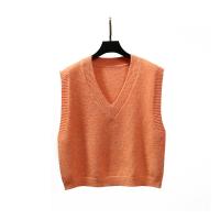 China ODM V Neck Solid Bespoke Sweaters Vests High Elastic Knitted Sleeveless Sweater for sale