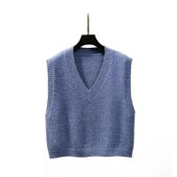 China ODM V Neck Solid Bespoke Sweaters Vests High Elastic Knitted Sleeveless Sweater for sale