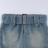 China Oem Factory Manufacturer Custom Logo Hip Skirt Lady Short Denim Skirt Custom Denim Clothing for sale