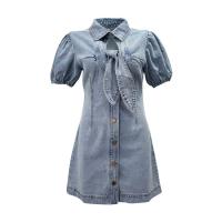 China Oem Factory Manufacturer Custom Logo Elastic Slim Fit Denim Dress Street Custom Denim Clothing for sale