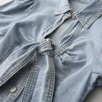 China Oem Factory Manufacturer Custom Logo Elastic Slim Fit Denim Dress Street Custom Denim Clothing for sale