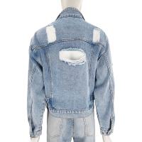 China Oem Factory Manufacturer Custom Logo Women Vintage Stonewash Denim Jacket for sale
