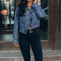 China Oem Factory Manufacturer Custom Logo Button Up Ripped Distressed Denim Jacket for sale