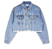 China ​Oem Factory Manufacturer Custom Logo Distressed Cropped Jacket Vintage Wash Denim Coat for sale