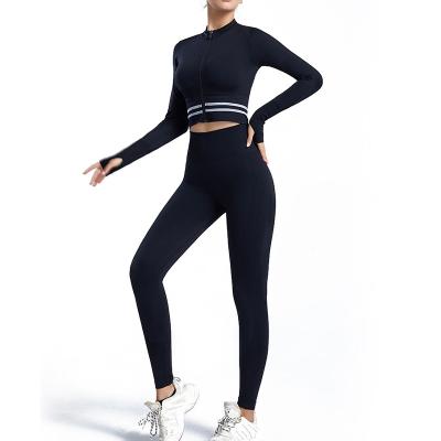 China Oem Factory Manufacturer Custom Logo Tracksuits Slim Fit Breathable Women Sportswear Set for sale