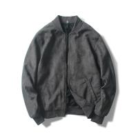 China Oem Factory Manufacturer Custom Logo Causal Slim Fit Cotton Suede Leather  Zip Up  Bomber Jackets for sale