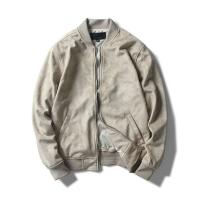 China Oem Factory Manufacturer Custom Logo Causal Slim Fit Cotton Suede Leather  Zip Up  Bomber Jackets for sale