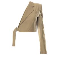 China Oem Factory Manufacturer Custom Logo Solid Suit Jacket One-Shoulder Single Long-Sleeved  Women Fancy coats for sale