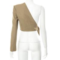 China Oem Factory Manufacturer Custom Logo Solid Suit Jacket One-Shoulder Single Long-Sleeved  Women Fancy coats for sale