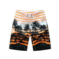 China Oem Factory Manufacturer Custom Logo Knitted Beach Surf Shorts Hawaiian Style Male Swimming Wear for sale
