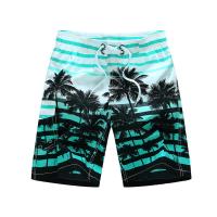 China Oem Factory Manufacturer Custom Logo Knitted Beach Surf Shorts Hawaiian Style Male Swimming Wear for sale