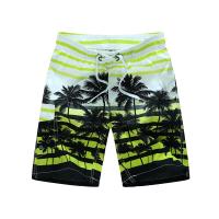 China Oem Factory Manufacturer Custom Logo Knitted Beach Surf Shorts Hawaiian Style Male Swimming Wear for sale
