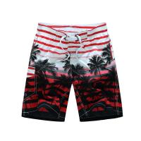 China Oem Factory Manufacturer Custom Logo Knitted Beach Surf Shorts Hawaiian Style Male Swimming Wear for sale