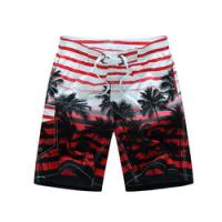 China Oem Factory Manufacturer Custom Logo Knitted Beach Surf Shorts Hawaiian Style Male Swimming Wear for sale