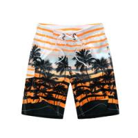 China Oem Factory Manufacturer Custom Logo Knitted Beach Surf Shorts Hawaiian Style Male Swimming Wear for sale