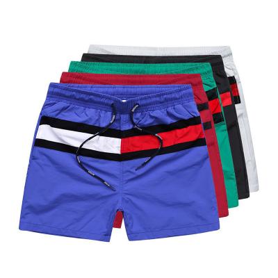 China Oem Factory Manufacturer Custom Logo Striped Men Exercise Shorts Quick Dry Youth Fitness Shorts for sale
