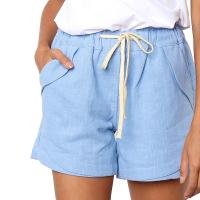 China Oem Factory Manufacturer Custom Logo shorts spring new style high waist lace-up elastic sports pants for sale