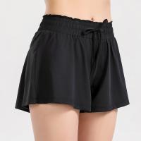 China Oem Factory Manufacturer Custom Logo High-Waist Loose Shorts Women Breathable Running Mesh Training Fitness Shorts for sale