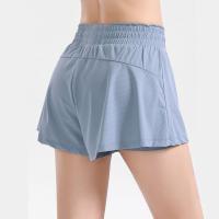 China Oem Factory Manufacturer Custom Logo High-Waist Loose Shorts Women Breathable Running Mesh Training Fitness Shorts for sale