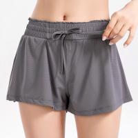 China Oem Factory Manufacturer Custom Logo High-Waist Loose Shorts Women Breathable Running Mesh Training Fitness Shorts for sale
