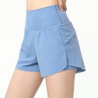 China Oem Factory Manufacturer Custom Logo High Waist Elastic Waist Fast Dry Fitness Anti-emptied Loose Shorts for sale