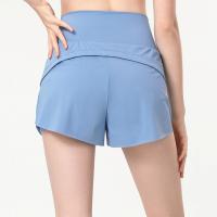 China Oem Factory Manufacturer Custom Logo High Waist Elastic Waist Fast Dry Fitness Anti-emptied Loose Shorts for sale