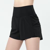 China Oem Factory Manufacturer Custom Logo High Waist Elastic Waist Fast Dry Fitness Anti-emptied Loose Shorts for sale