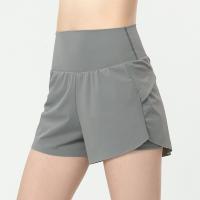 China Oem Factory Manufacturer Custom Logo High Waist Elastic Waist Fast Dry Fitness Anti-emptied Loose Shorts for sale