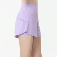 China Oem Factory Manufacturer Custom Logo High Waist Elastic Waist Fast Dry Fitness Anti-emptied Loose Shorts for sale